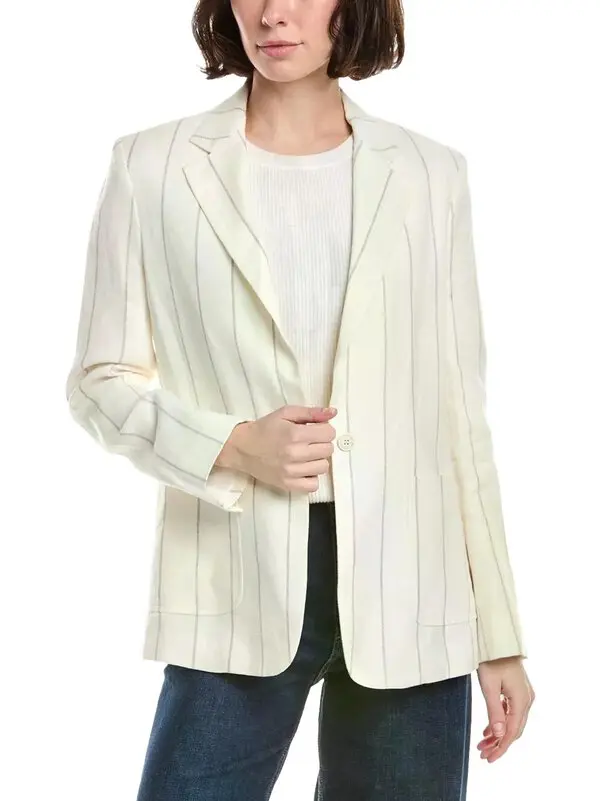 Eleventy Pinstripe Deconstructed Blazer - Neutrals