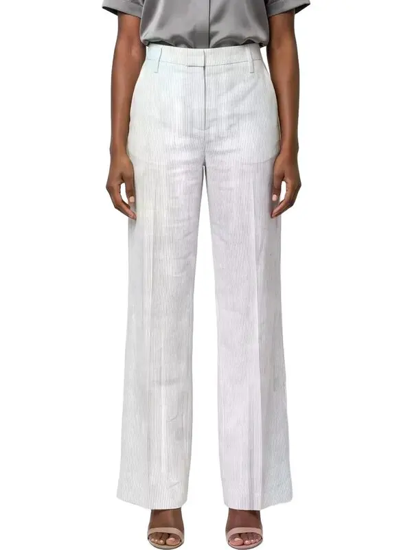 Brunello Cucinelli Pinstriped Straight-leg Trousers - White