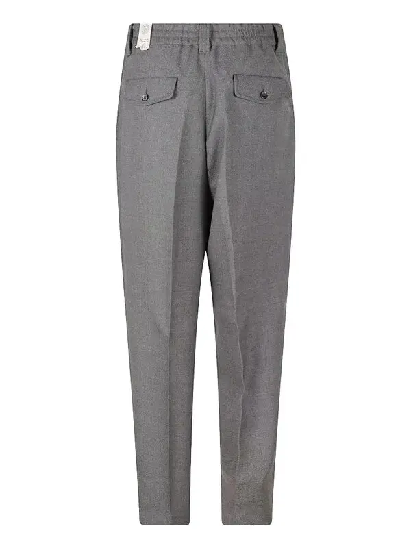 LBM Pleated Wool Trousers - Grey