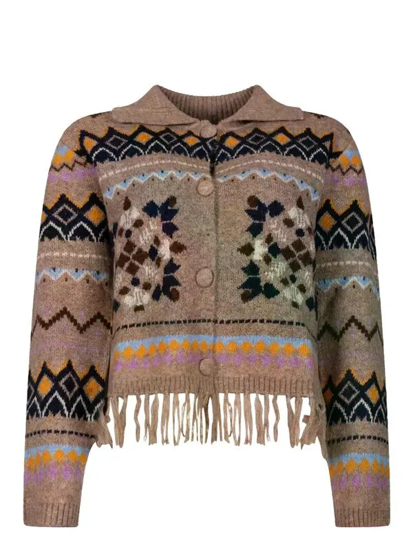 Derhy Enora Fringe-trimmed Jacket - Neutrals