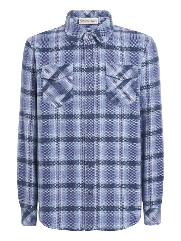 GOD'S TRUE CASHMERE Cashmere Check Uniform Shirt - Blue
