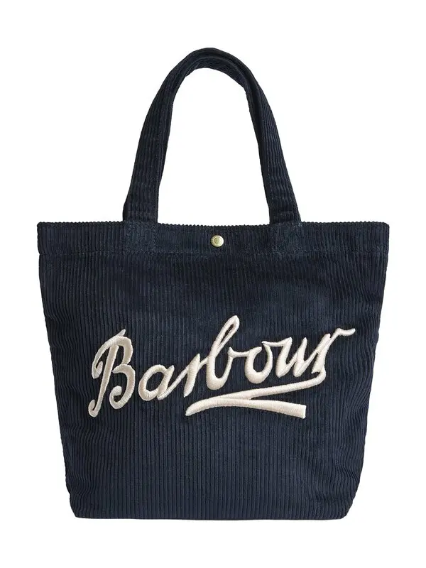 Barbour Mini Corduroy Carrick Tote Bag - Navy