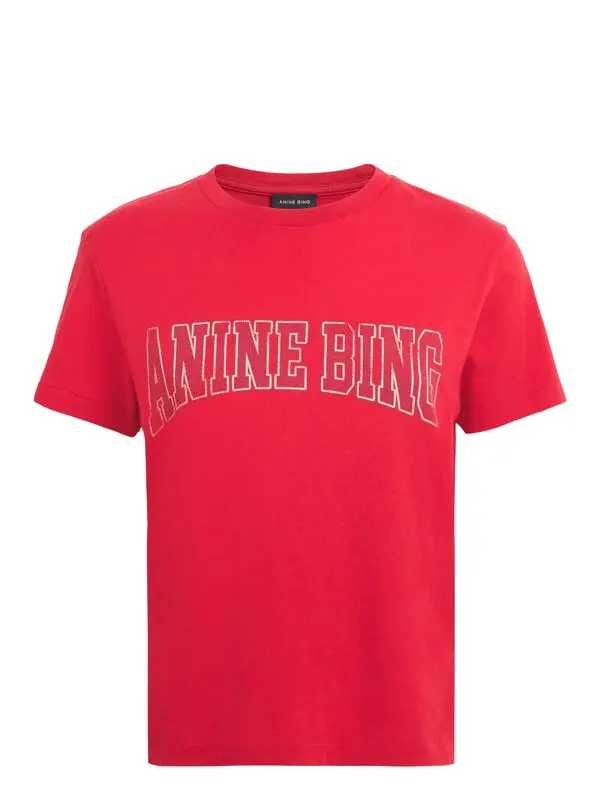 ANINE BING Cotton Shelley T-shirt - Red