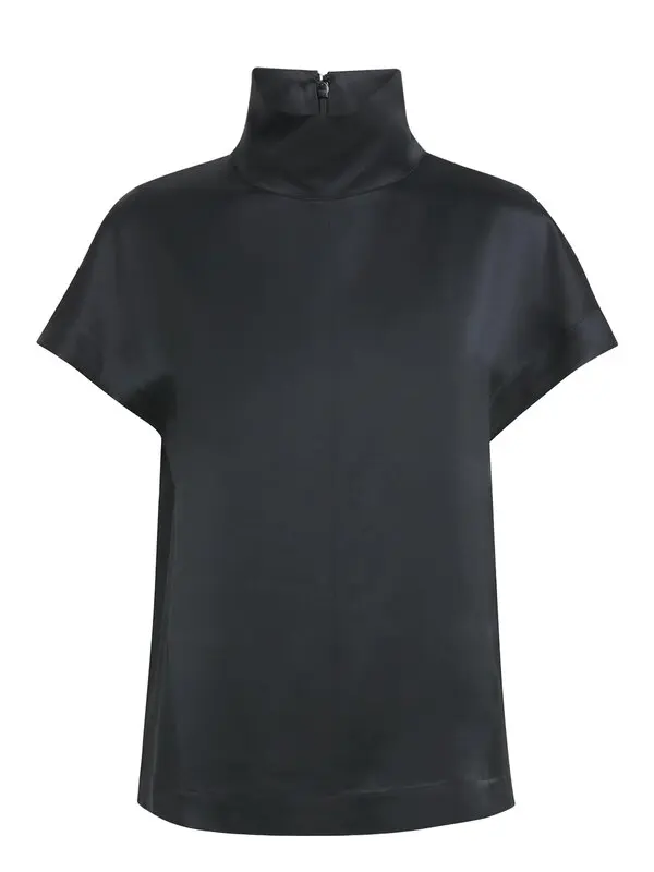 ANINE BING High-neck Samson Top - Black