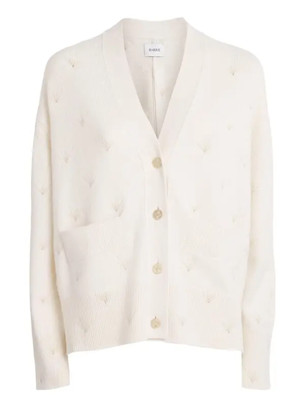 BARRIE Cashmere Crystal-embellished Cardigan - Neutral