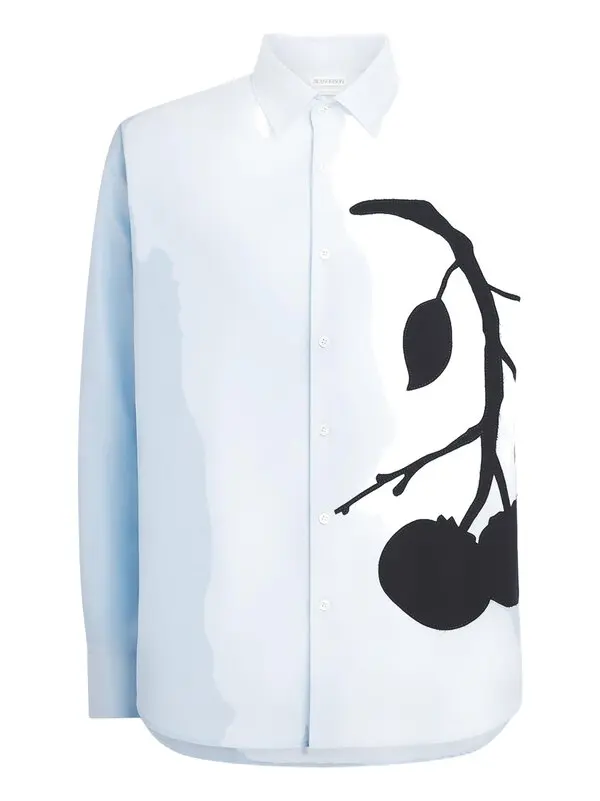 JW Anderson Cotton Persimmon Appliqué Shirt - Blue