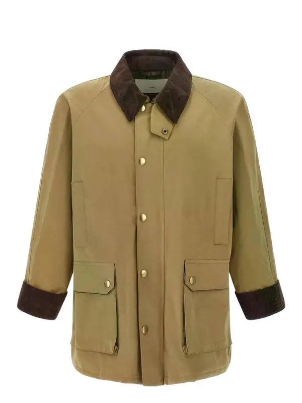 DUNST Waxed Corduroy-trim Jacket - Neutrals