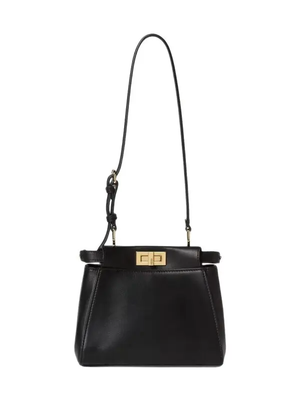 Fendi Xs My Peekaboo Leather Shoulder Bag - Black