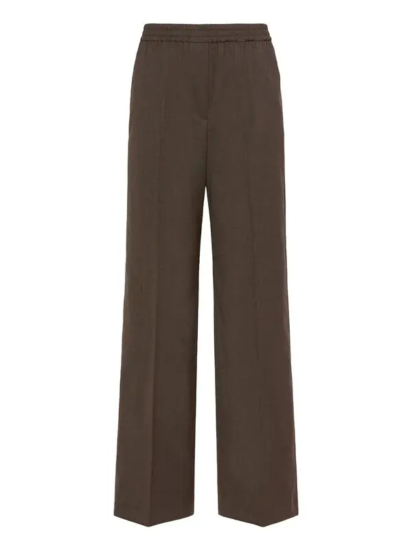 Max Mara Wool-blend Straight Trousers - Brown