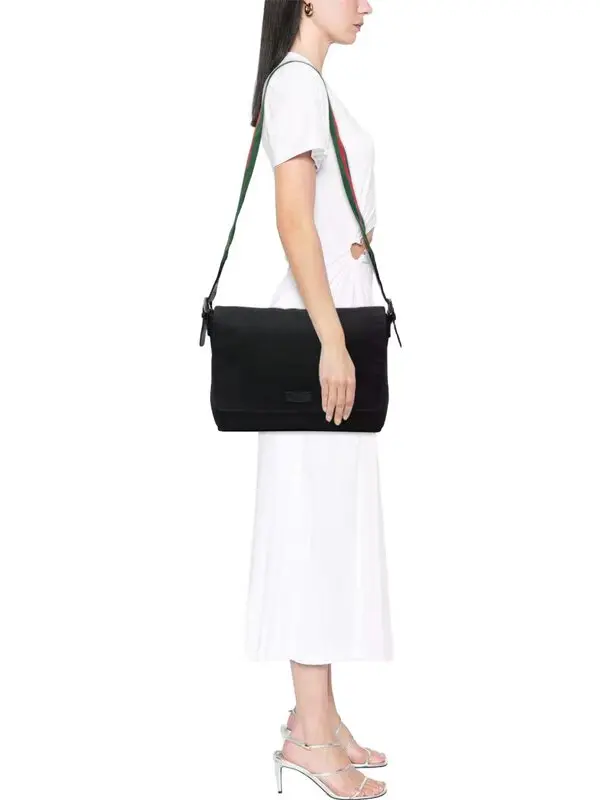 Gucci 2016-2026 Techno Canvas Web Flap Messenger Bag Crossbody Bag - Black