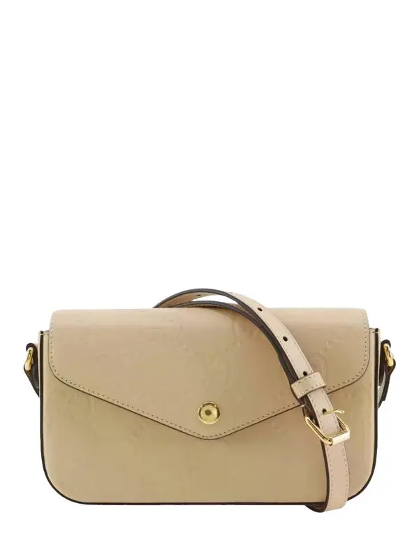 Gucci 2016-2026 Super Mini Jumbo Gg Embossed Calfskin Pochette Crossbody Bag - Neutrals