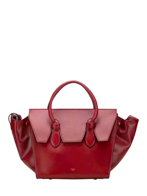 Celine 2014 Small Leather Tie Tote Bag - Red
