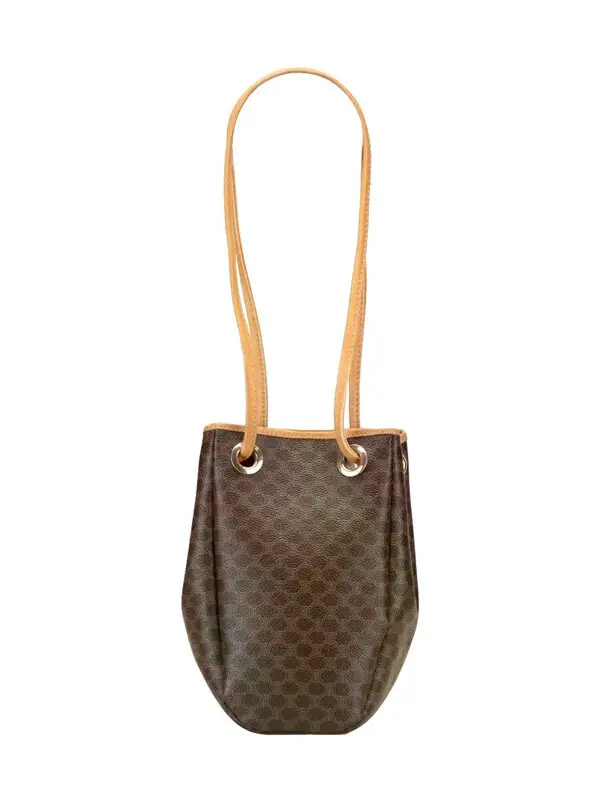 Celine 1990-2010 Macadam Coated Canvas Bucket Bag - Brown
