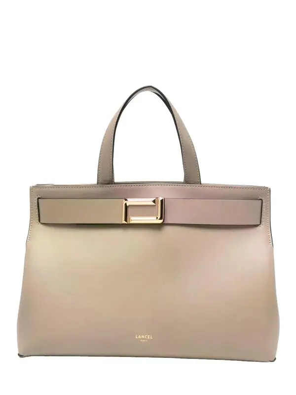LANCEL Buckle-detail Leather Tote Bag - Neutrals