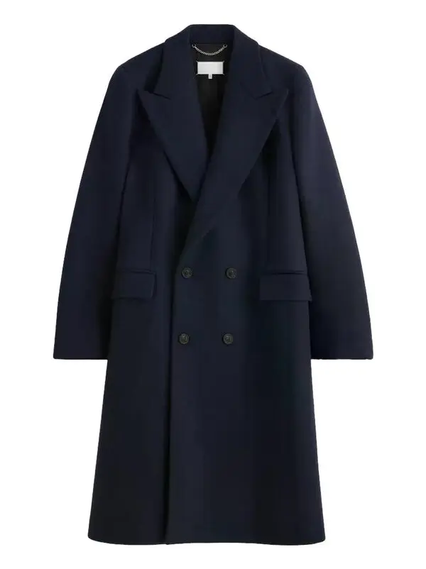 MAISON MARGIELA Double-breasted Coat - Blue