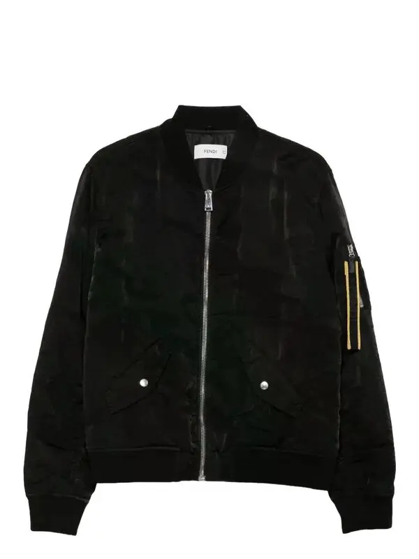Fendi Logo-tape Bomber Jacket - Black