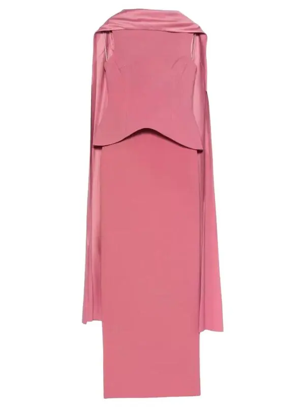 Solace London Annie Peplum-waist Maxi Dress - Pink