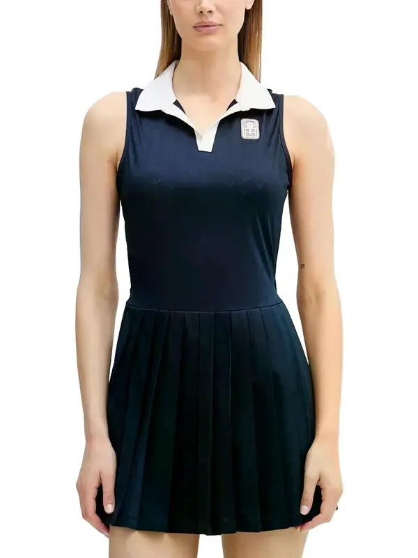 Lacoste Heritage Pleated Sleeveless Mini Dress - Blue