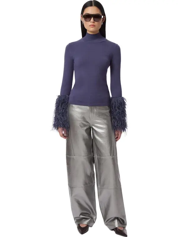 Apparis Wyatt Laminated Barrel Jeans - Silver
