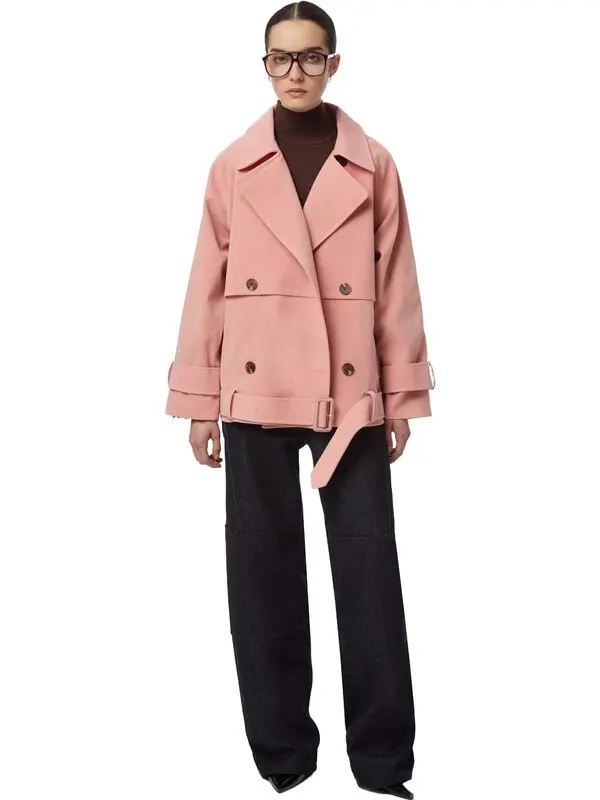 Apparis Gaia Sans Suede Trench Coat - Peach