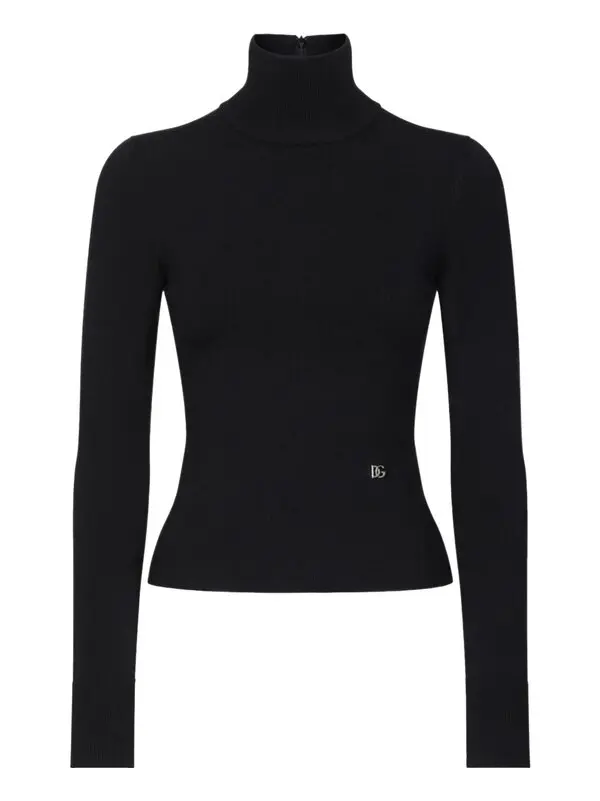 Dolce & Gabbana Ribbed Knit Turtleneck - Black
