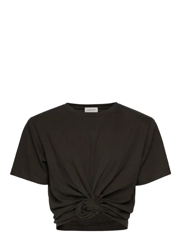 Magda Butrym Rose-accent Short-sleeve T-shirt - Grey