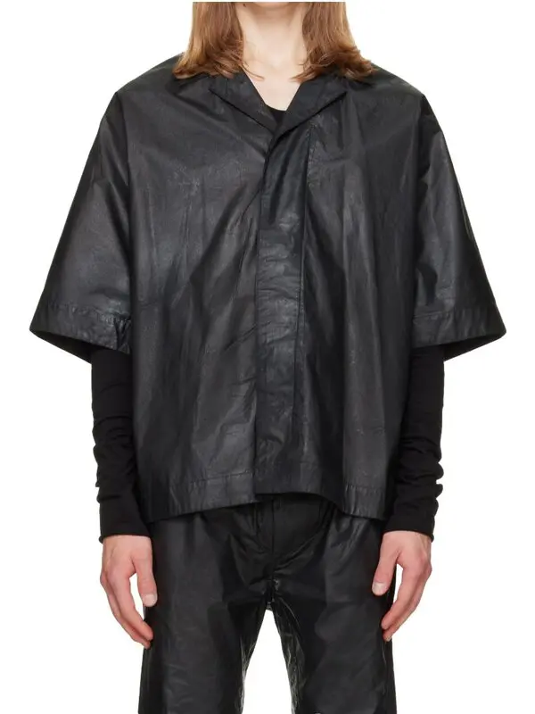 JULIUS Coated Kite Shirt - Black