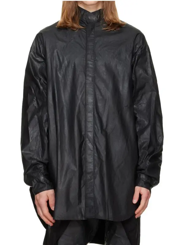 JULIUS Coated Big Shirt - Black