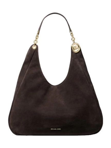 Michael Kors Ellie Large Suede Shoulder Bag - Brown