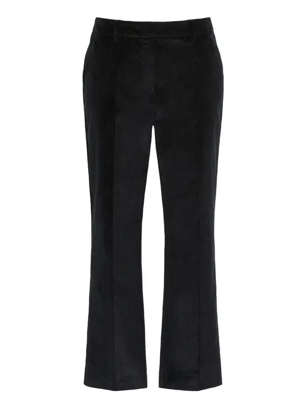 Max Mara Cotton Velvet Cropped Trousers - Black