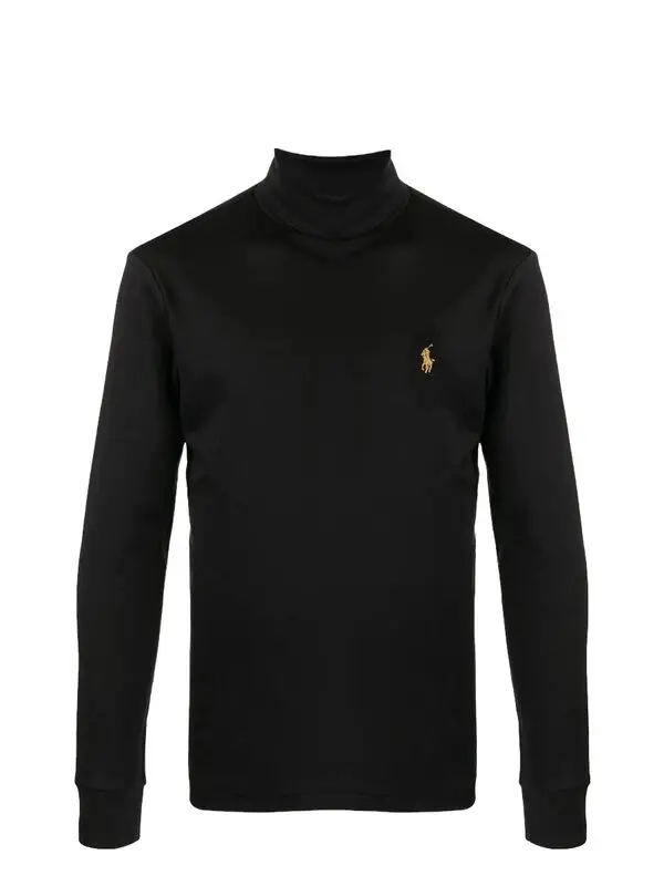 Polo Ralph Lauren Rollneck Cotton Top - Black