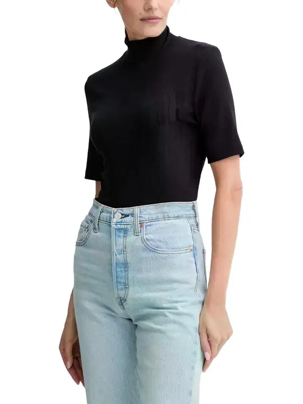 Marc O'polo Roll-neck Ribbed Top - Black