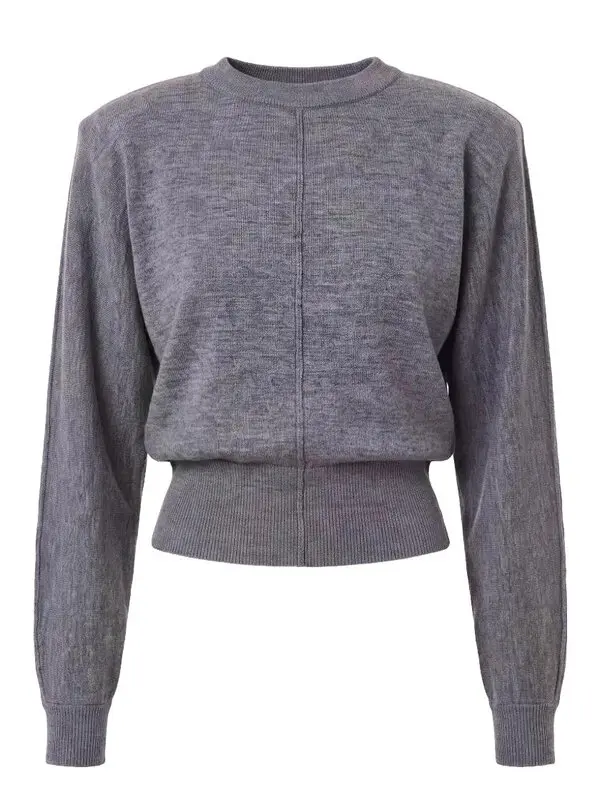 NICHOLAS Seam-detail Shoulder-pad Sweater - Grey