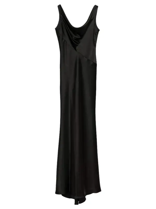 Amsale Bias Cut Cowl Neck Maxi Dress - Black