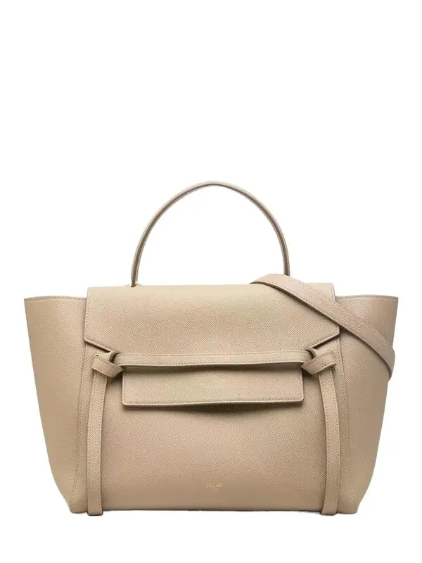 Celine 2019 Mini Grained Calfskin Belt Bag Satchel - Neutrals