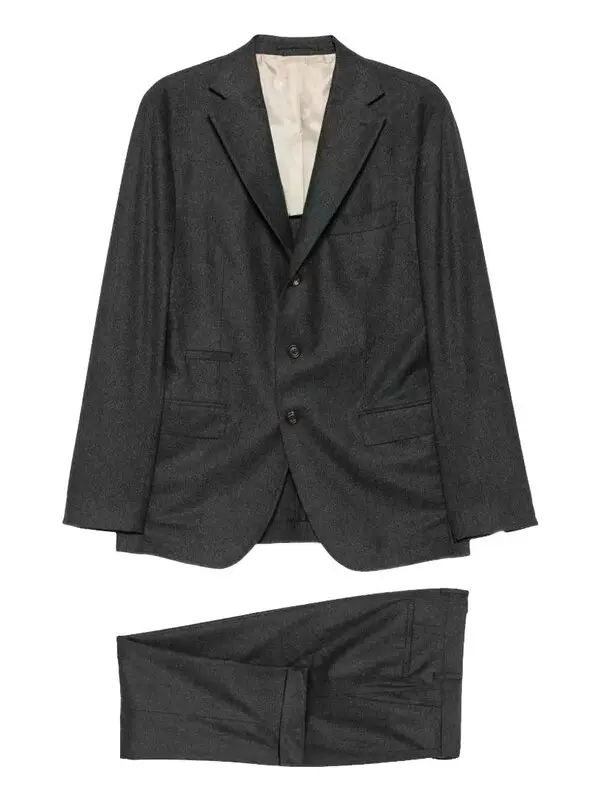 Eleventy Single-breasted Notched-lapel Suit - Grey