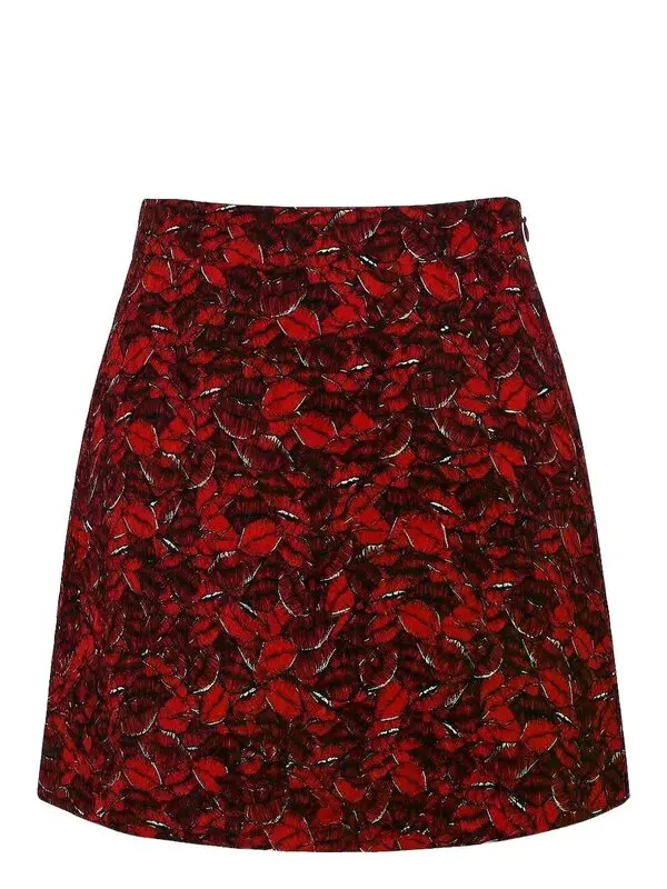 Valentino Garavani Patterned Mini Skirt - Red