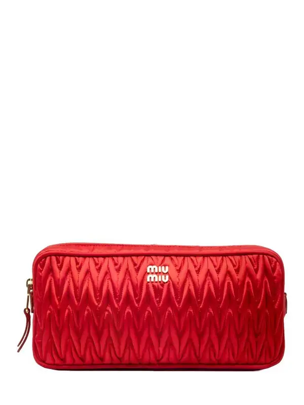 Miu Miu 2010-2026 Matelasse Nappa Clutch Bag - Red