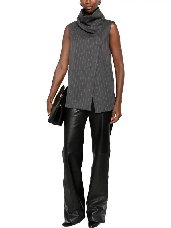 Sportmax Crespo Leather Panelled Trousers - Black