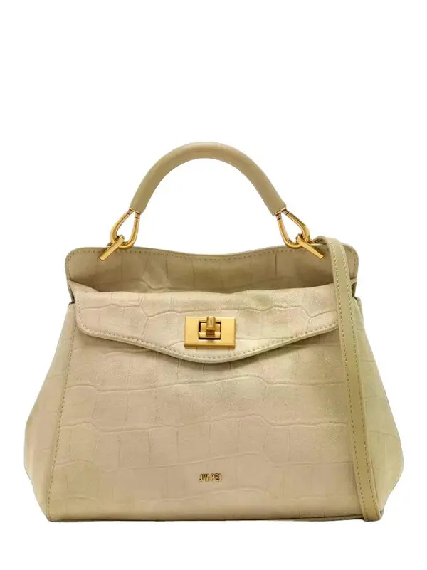 Jw Pei Lucia Croc-effect Leather Shoulder Bag - Neutrals