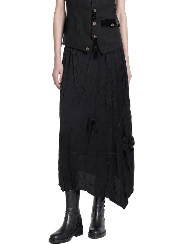 ALEKSANDR MANAMIS Les Portraits Asymmetric Long Skirt - Black