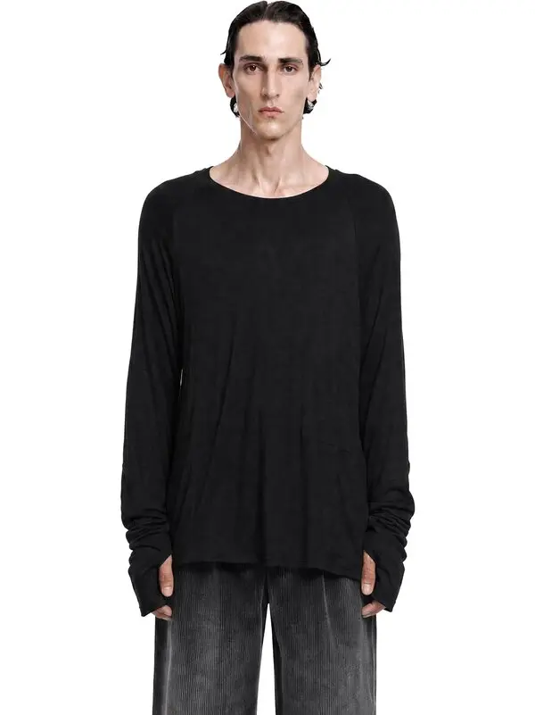 ANDREA YA AQOV Bamboo Long Sleeve T-shirt - Black