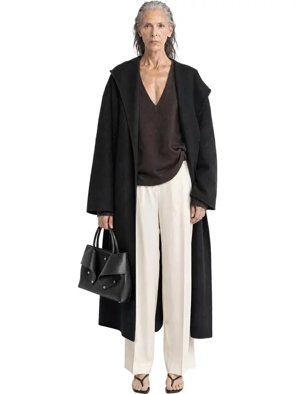 TOTEME Hoodie Belted Coat - Black