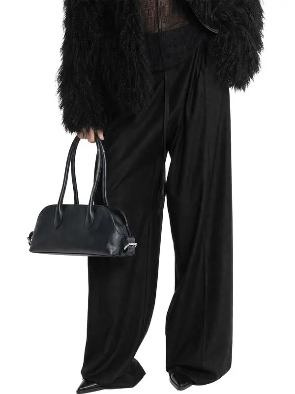 ANDREA YA AQOV Wide Wool Pants - Black