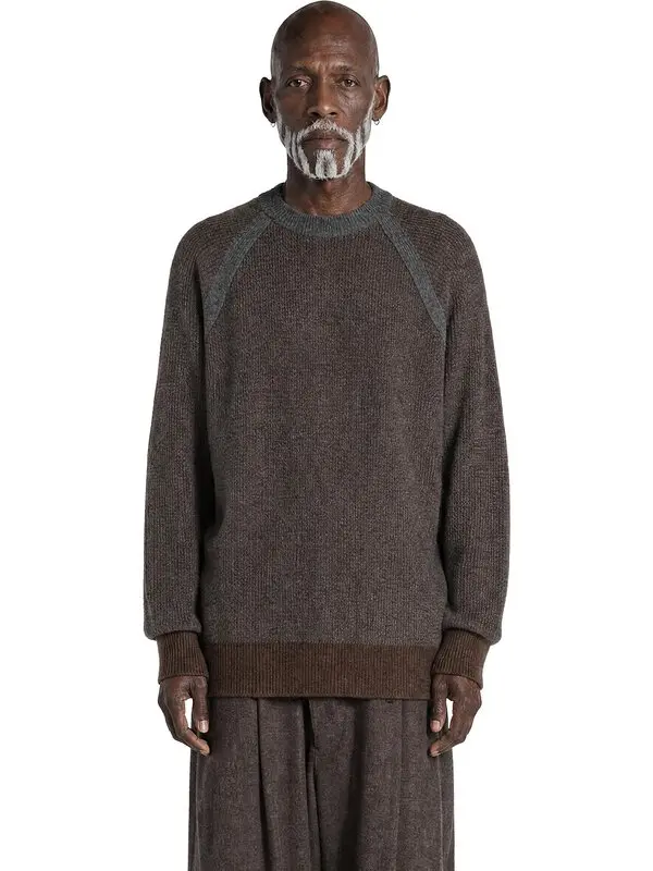 ZIGGY CHEN Oversized Raglan Sweater - Brown