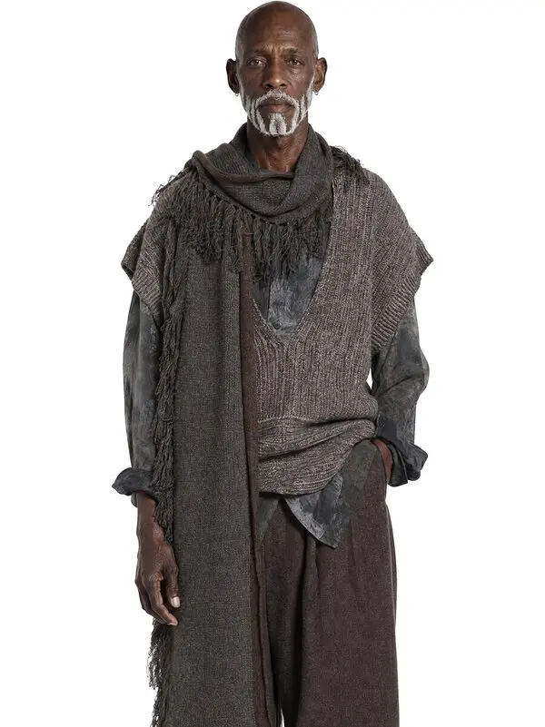ZIGGY CHEN Oversized Sleeveless Sweater - Brown
