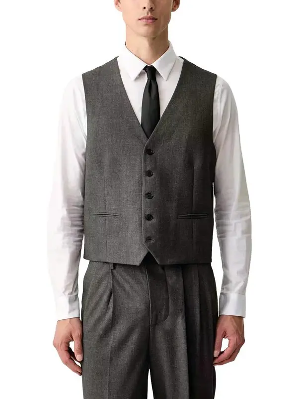 Lindbergh Button-up Waistcoat - Grey