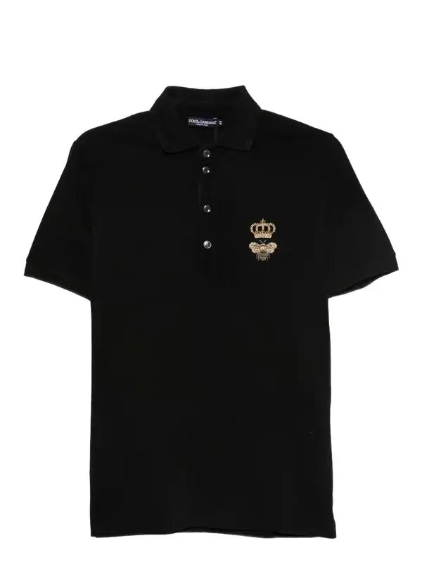 Dolce & Gabbana Logo-embroidery Polo Shirt - Black