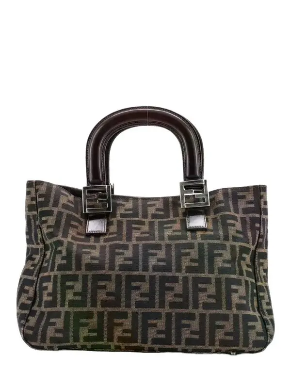 Fendi Vintage Ff Handle Zucca Canvas Small Tote Bag - Brown