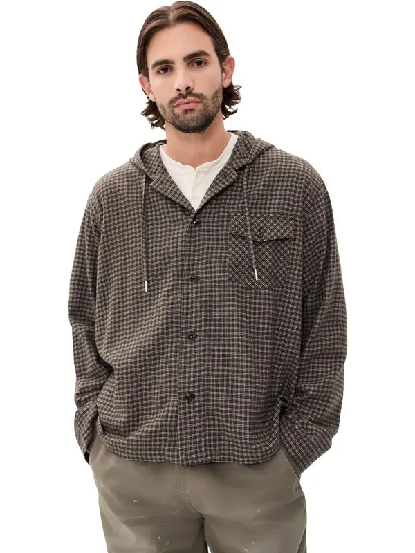 STOCKHOLM SURFBOARD CLUB Merle Hooded Shirt - Check